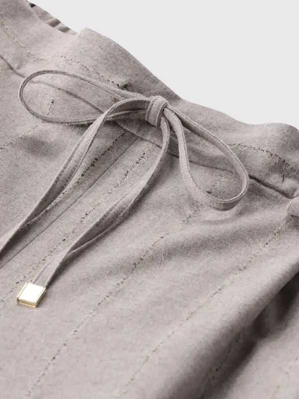 Fabiana Filippi Striped Straight-leg Wool-blend Jogger Pants