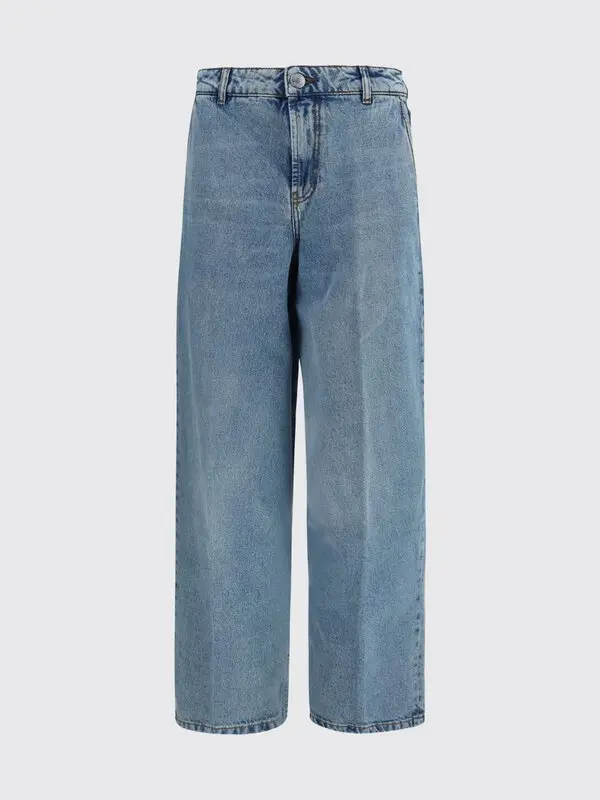 AMI Paris High-waisted Wide-leg Jeans In Cotton Denim - Navy