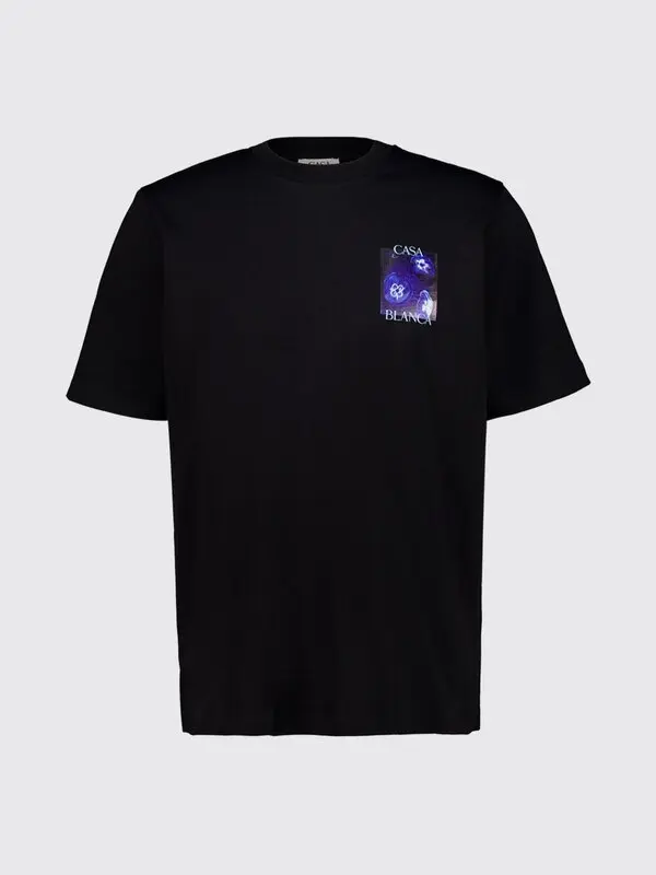 Casablanca Graphic Print Organic Cotton Crew-neck T-shirt - Black 2