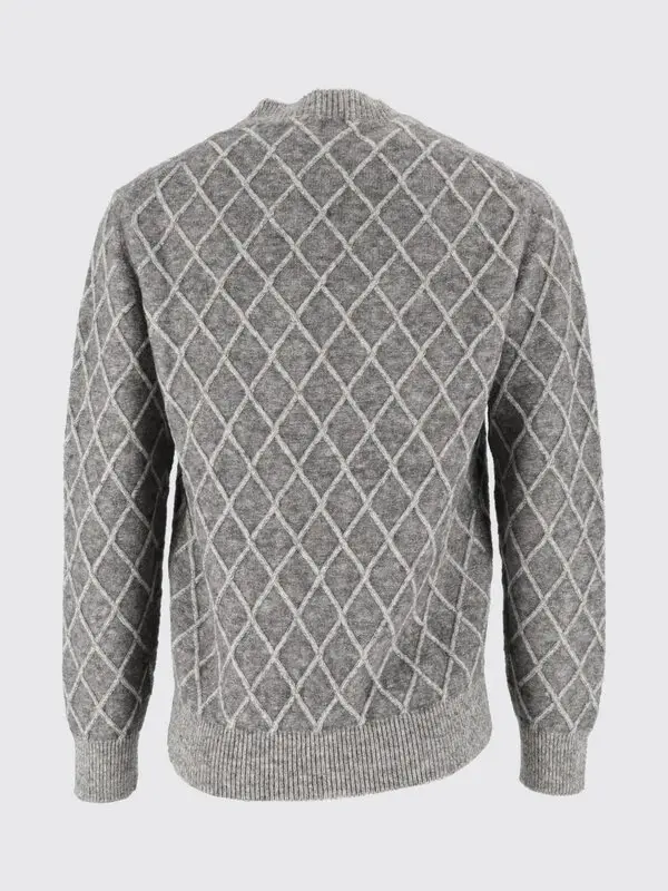 BALLANTYNE Diamond-pattern Wool-blend Crewneck Sweater