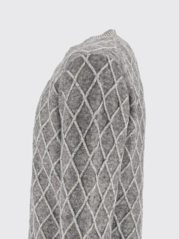 BALLANTYNE Diamond-pattern Wool-blend Crewneck Sweater