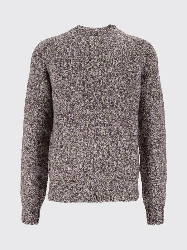 BALLANTYNE Abstract-pattern Wool And Alpaca-blend Crewneck Sweater - Brown