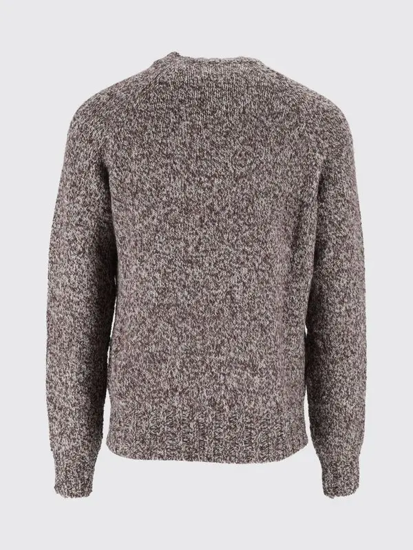 BALLANTYNE Abstract-pattern Wool And Alpaca-blend Crewneck Sweater - Brown