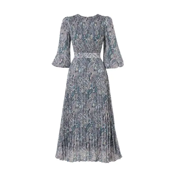 JOHN ABGIN Chiffon Paisley Printed Maxi Dress