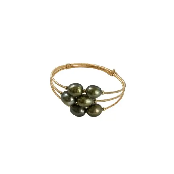 Saachi Cluster Beaded Bracelet - Green