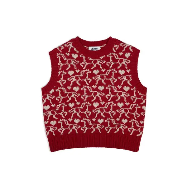 GIGI KNITWEAR Gallop Jaquard Vest - Red