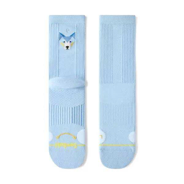 SEMIBOLD Merino Wool Hiking Crew Socks Royal Sakura Silent Wolf