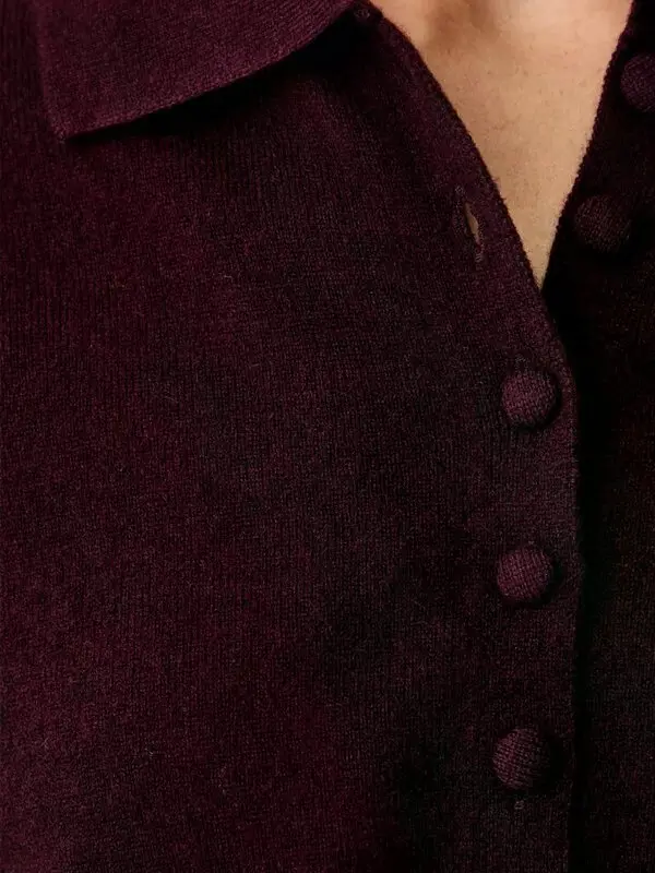 VICOLO Button-up Polo-collar Cardigan