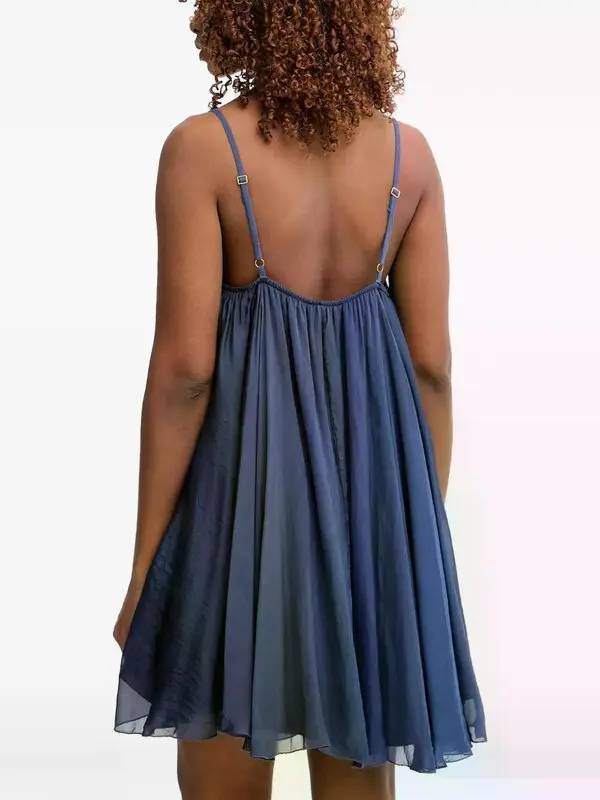 HAVEONE Mini V-neck Pleated Dress