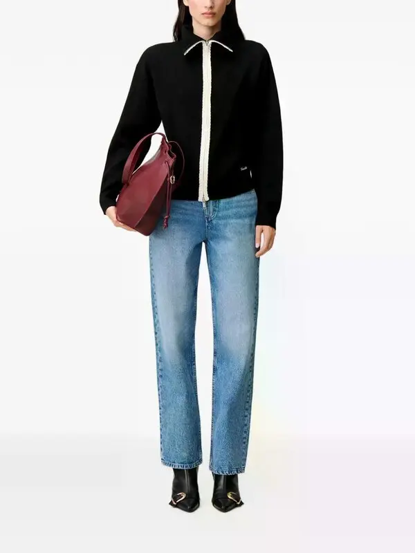Claudie Pierlot Zip-neck Knitted Cardigan