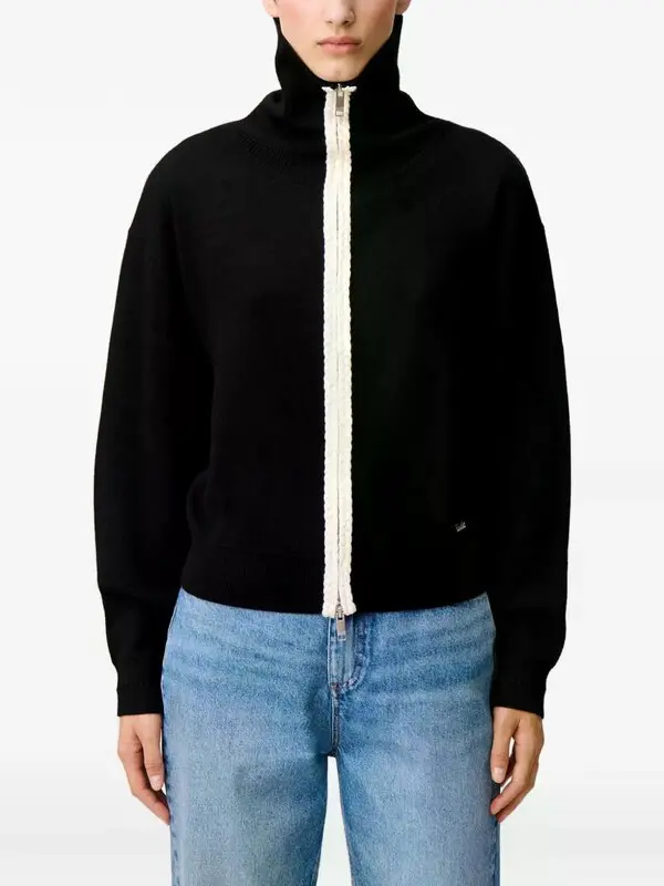 Claudie Pierlot Zip-neck Knitted Cardigan