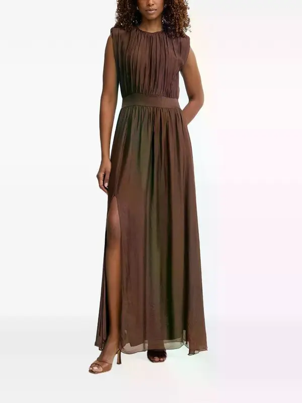 HAVEONE Maxi Ruched Side-slit Dress