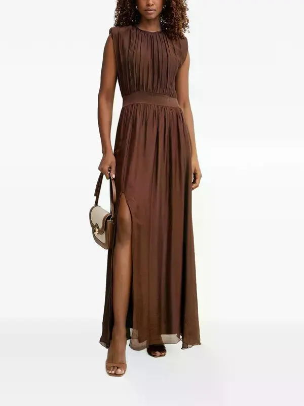 HAVEONE Maxi Ruched Side-slit Dress
