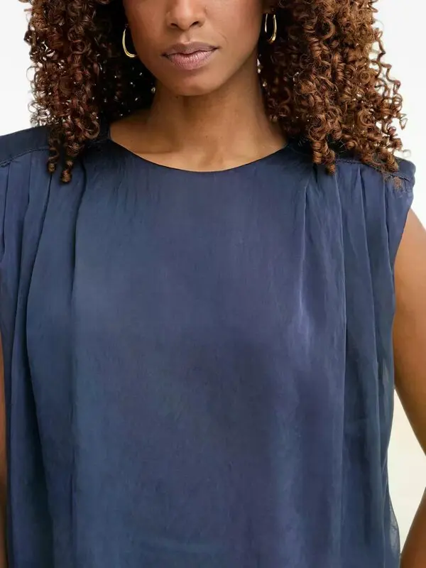 HAVEONE Padded-shoulder Pleated Top