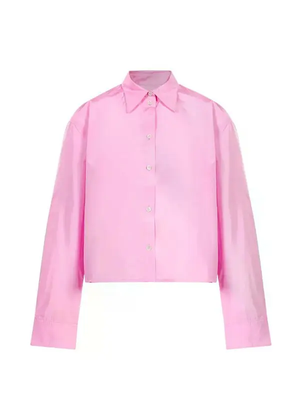 Soeur Cropped Long-sleeve Shirt - Pink