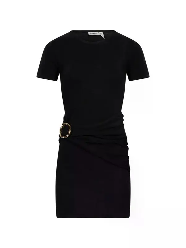 Simkhai Ruched Ring-detail Dress - Black