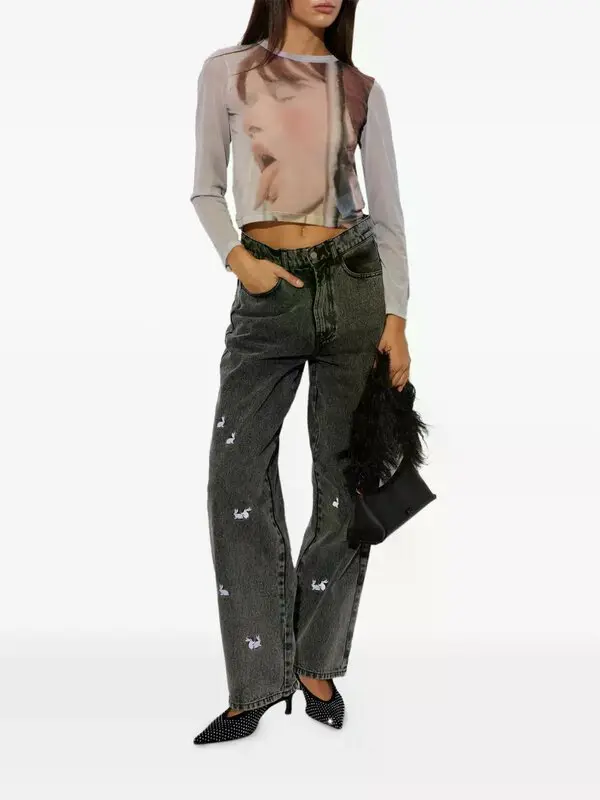 CARNE BOLLENTE Graphic-print Mesh Top