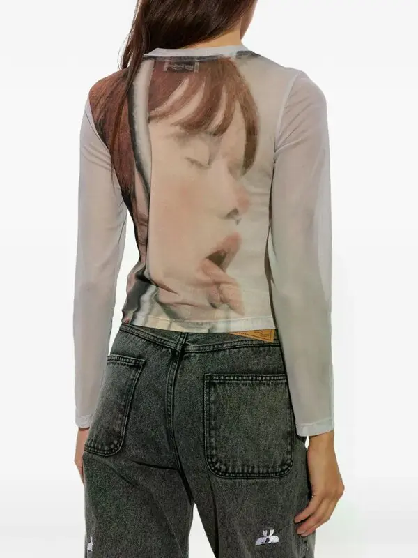CARNE BOLLENTE Graphic-print Mesh Top