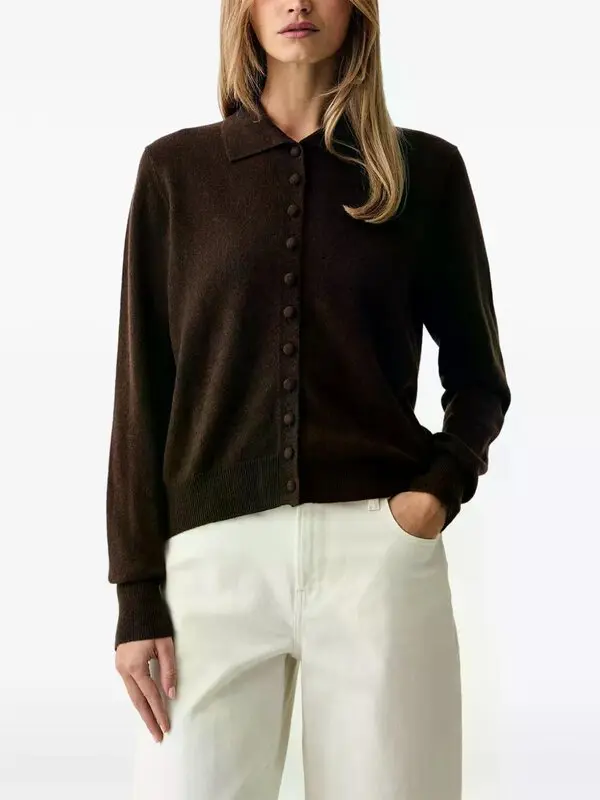 VICOLO Button-up Polo-collar Cardigan