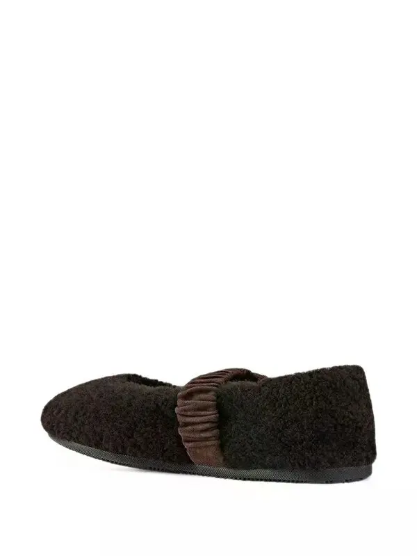 Bogner Vienna Shearling-effect Elasticated Ballet Flats - Brown