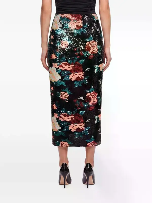 FORTE_FORTE Sequin-embellished Floral-print Midi Skirt