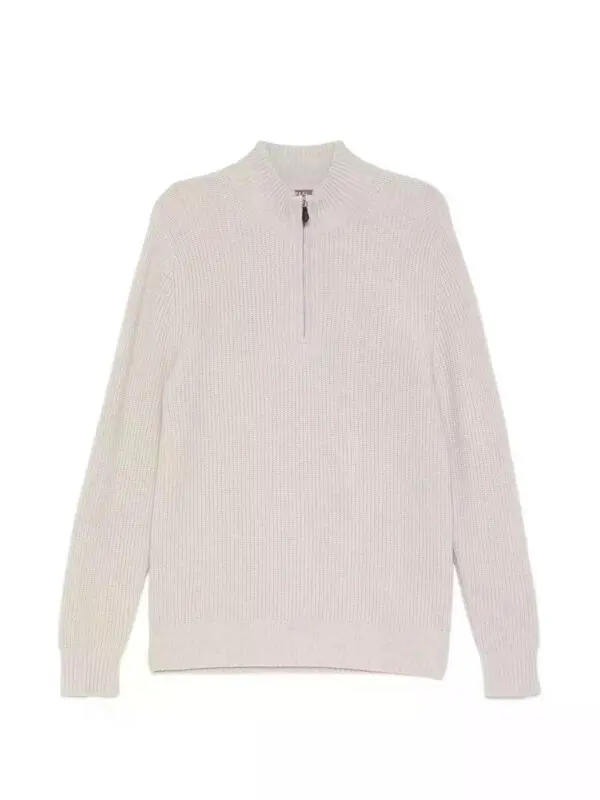 N.peal Ribbed Half-zip Jumper