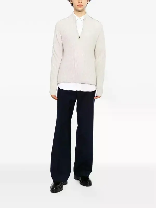 N.peal Ribbed Half-zip Jumper