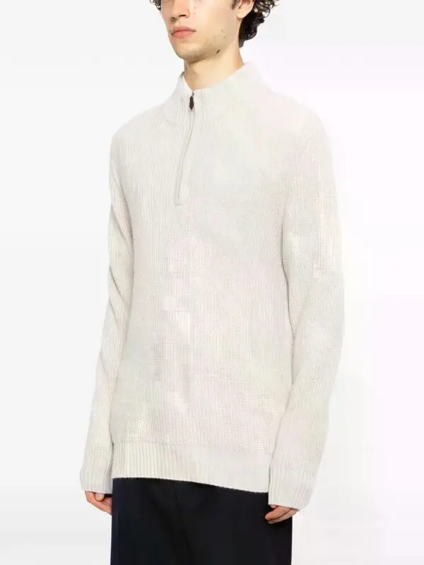 N.peal Ribbed Half-zip Jumper