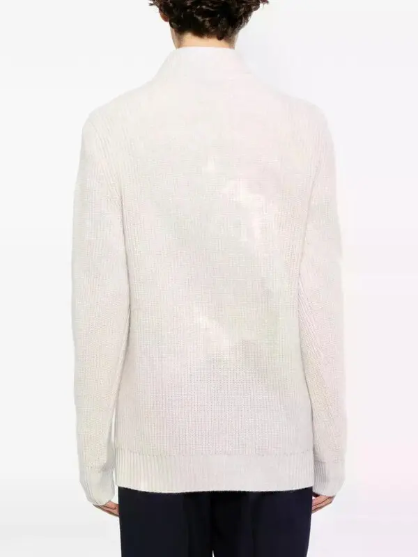 N.peal Ribbed Half-zip Jumper
