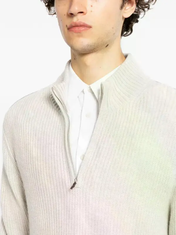 N.peal Ribbed Half-zip Jumper