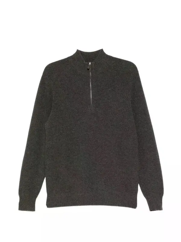 N.peal Ribbed Half-zip Jumper