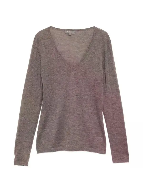 N.peal Imogen V-neck Top - Grey