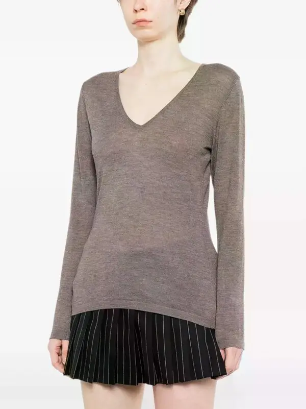 N.peal Imogen V-neck Top - Grey