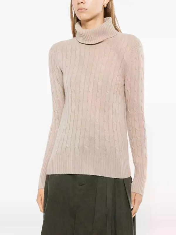 N.peal Adelyn Cable Roll Neck Knitted Top