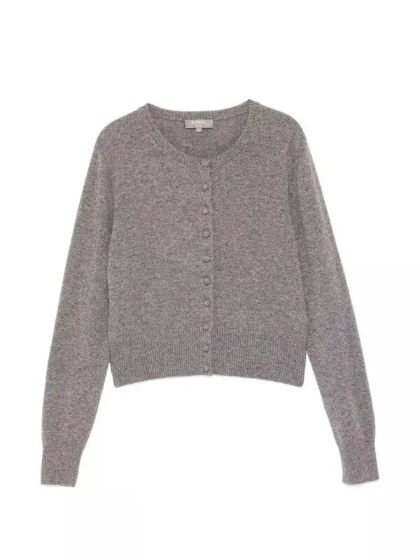 N.peal Covered-button Cashmere Cardigan - Grey