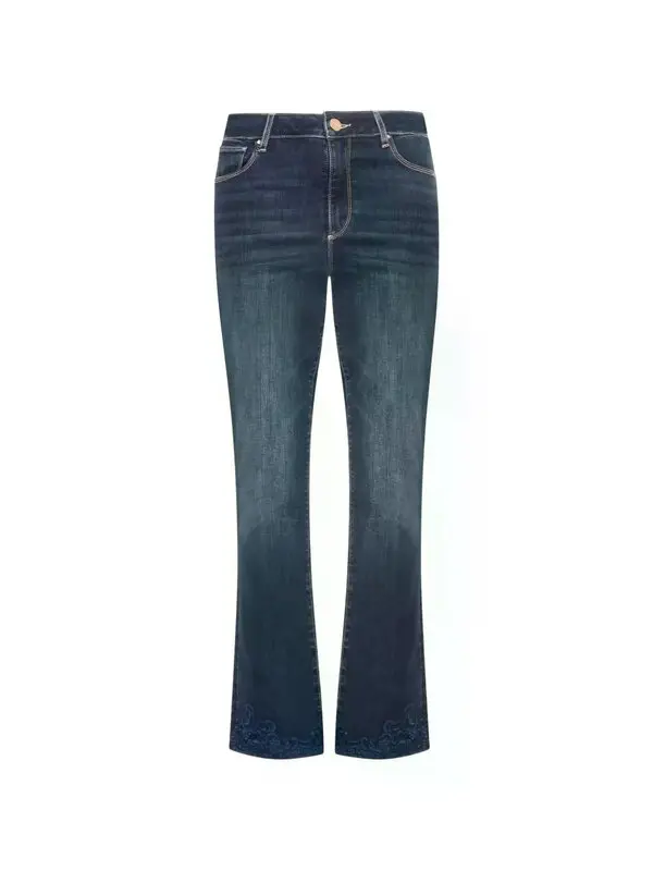 FRACOMINA Embroidered-hem Flared Jeans - Blue