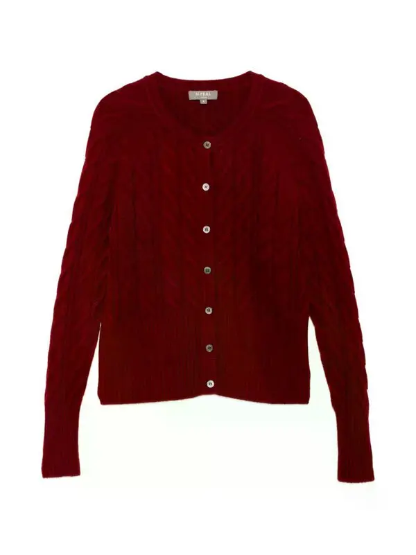 N.peal Myla Cable-knit Cardigan - Red