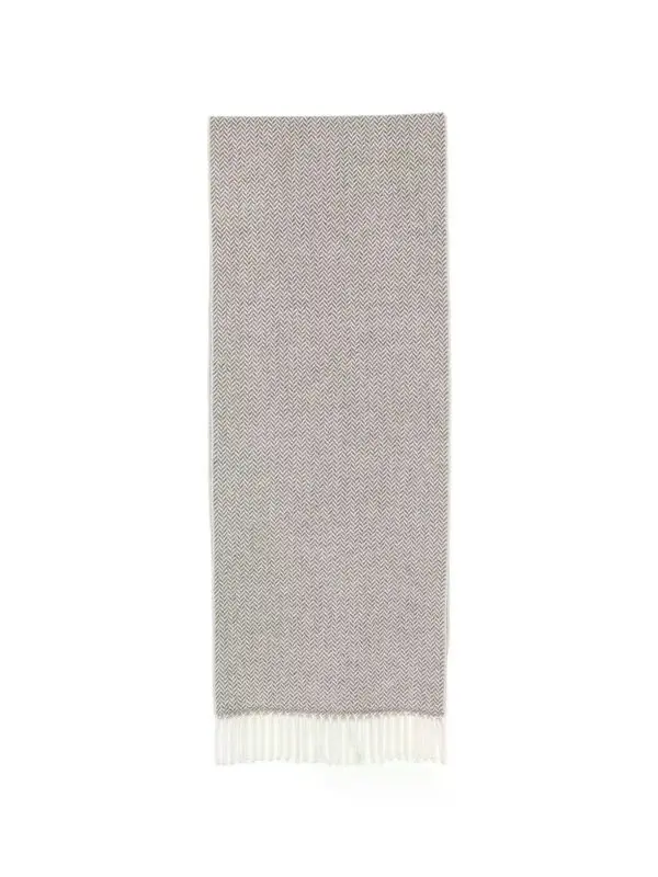 N.peal Herringbone-woven Cashmere Scarf