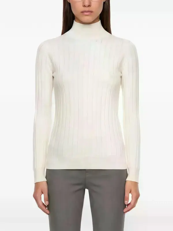 Tagliatore Ribbed-knit High-neck Sweater - Neutrals