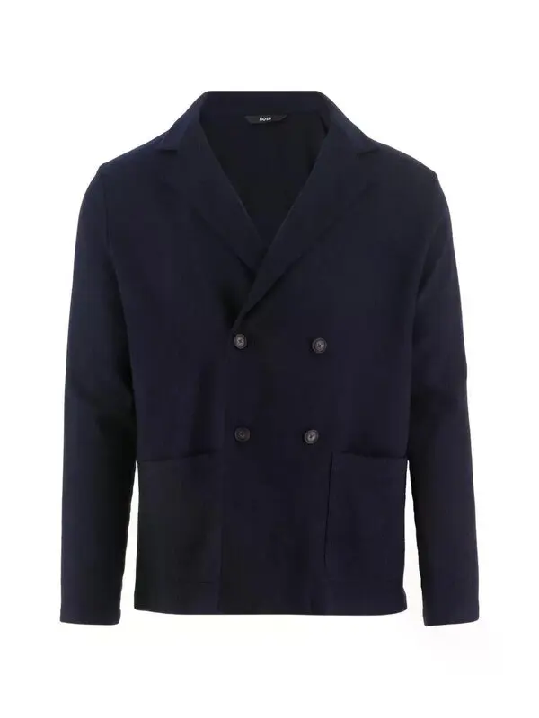 BOSS Double-breasted Textured Jacket