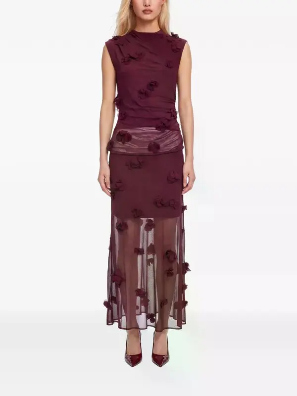 Simkhai Cora Floral-appliqué Skirt