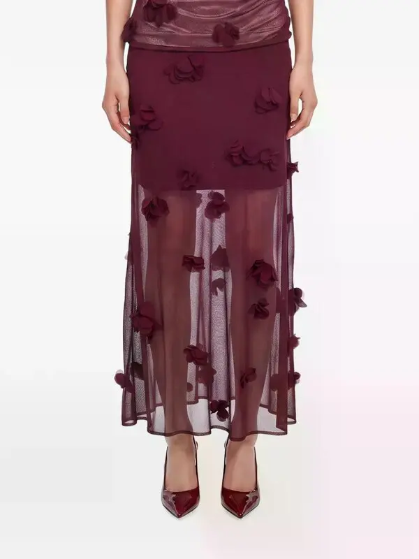 Simkhai Cora Floral-appliqué Skirt