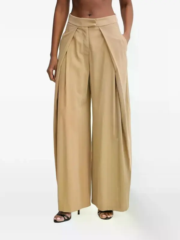 HAVEONE Pleated Wide-leg Palazzo Pants