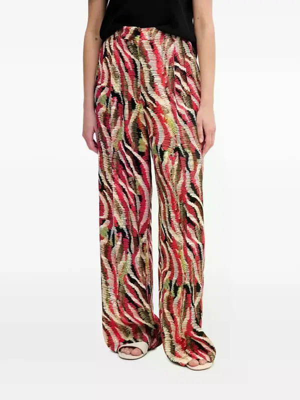 Lola Casademunt Abstract-print Wide-leg Trousers