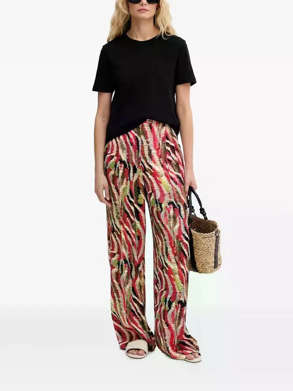 Lola Casademunt Abstract-print Wide-leg Trousers
