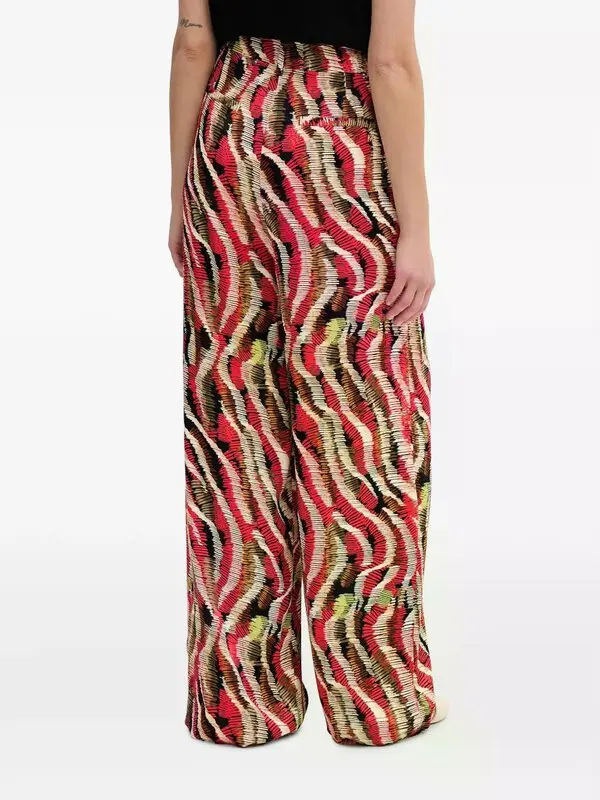 Lola Casademunt Abstract-print Wide-leg Trousers