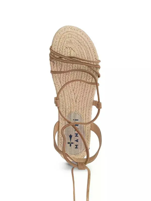 Manebí Lace-up Suede Flat Sandals