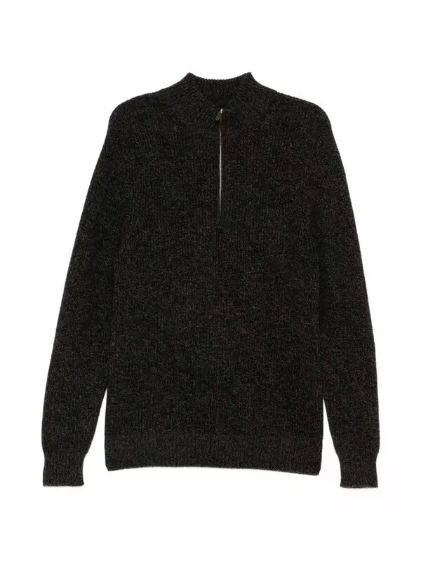 N.peal Ribbed Half-zip Jumper