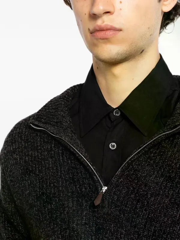 N.peal Ribbed Half-zip Jumper