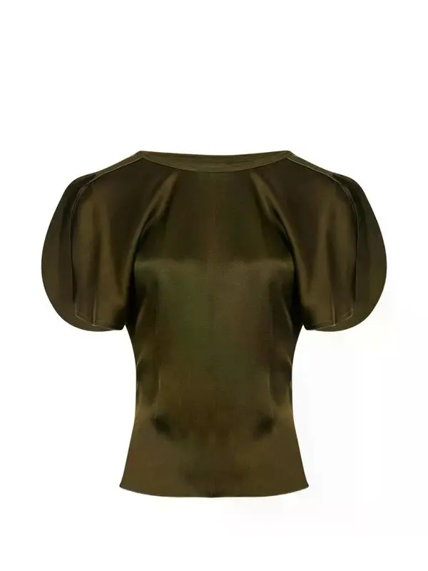 Victoria Beckham Bela Satin-finish Peplum Top
